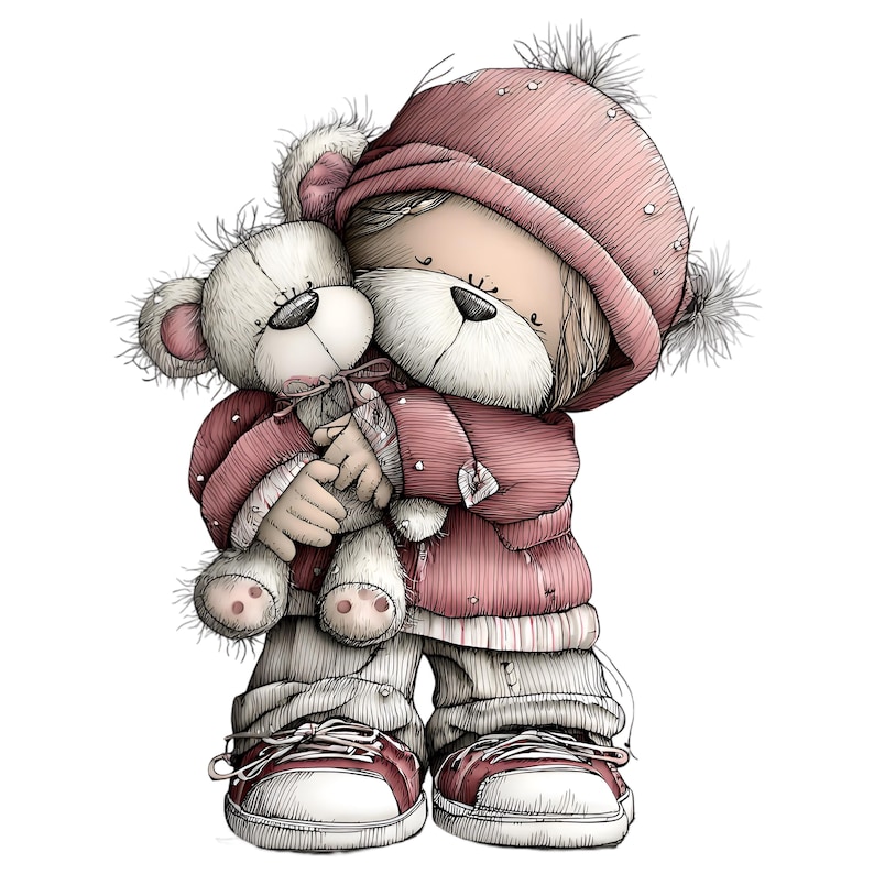 Whimsical Dolls Clipart Bundle – Cute Girl Character PNG Set (digital ...