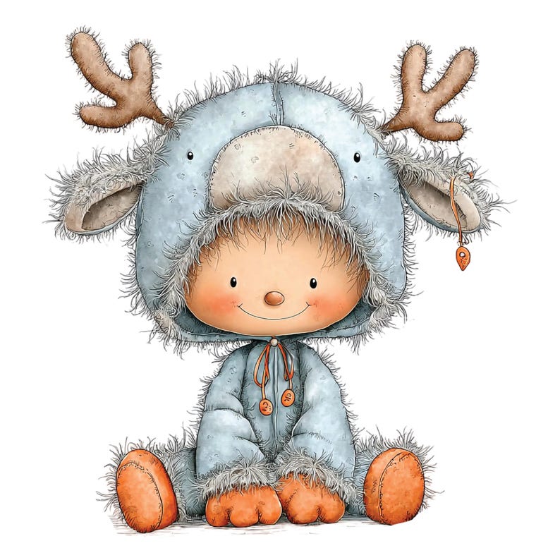 Christmas Baby Clipart – Cute Holiday Children PNG Set (digital ...