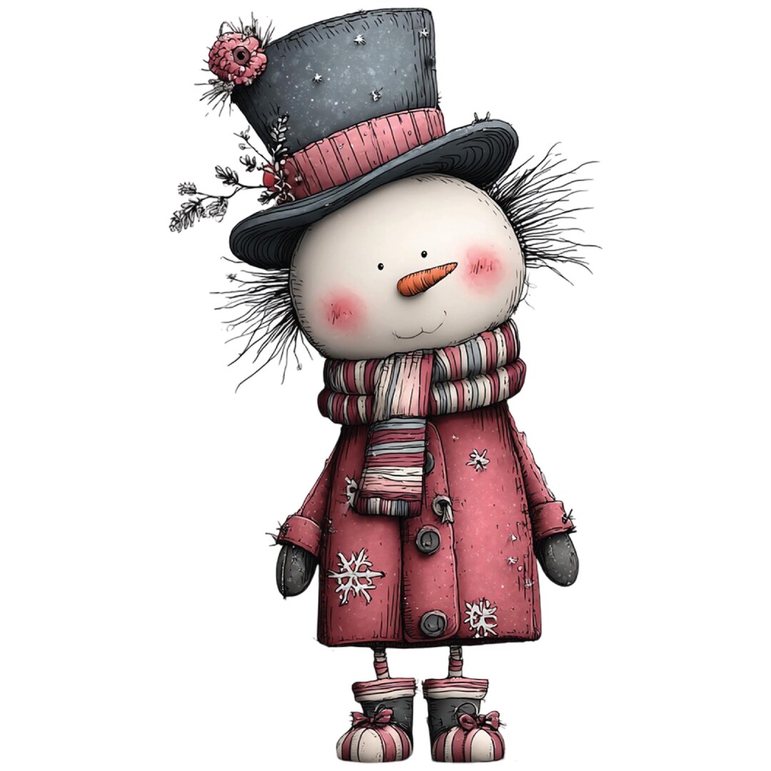 Christmas Cute Snowman Clipart Bundle – Festive Winter PNG Set (instant ...