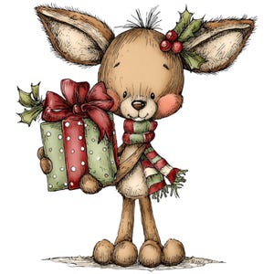 Whimsical Christmas Woodland Animals Clipart – Winter Forest PNG Set ...