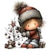Christmas Little Girl Clipart 2 : Cute Holiday PNG Bundle (digital ...
