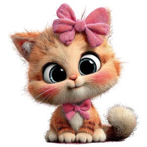 Kissy Kitty Valentine Illustration Set: Love-themed Animal Character ...