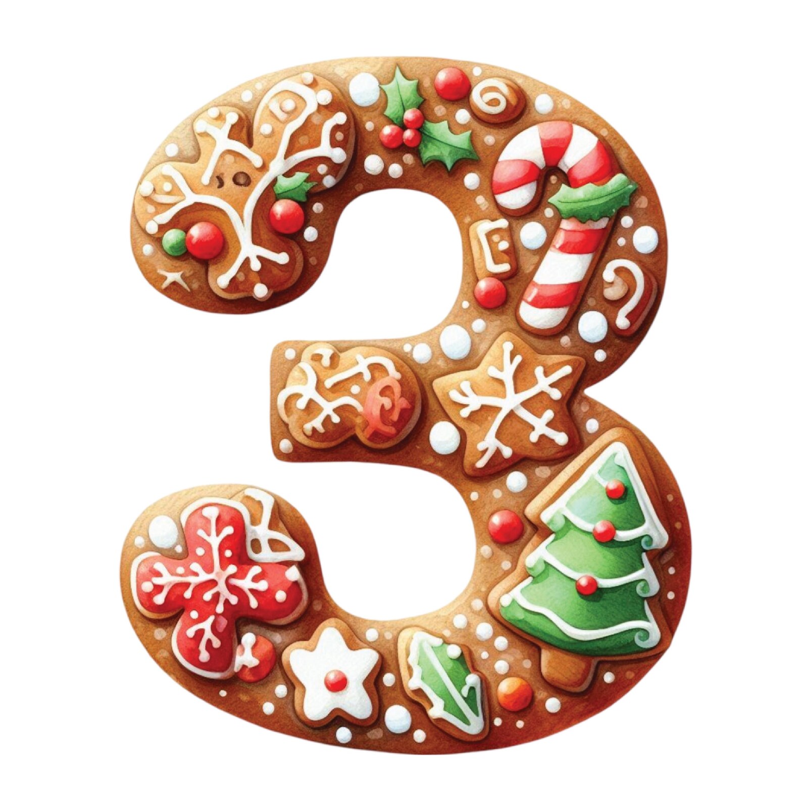 Christmas Gingerbread Cookie Alphabet: Festive Holiday Letters PNG ...