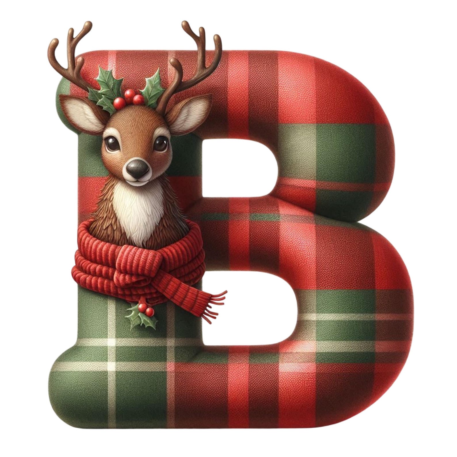 Christmas Reindeer Alphabet PNG – Festive Letter Clipart Set (digital ...