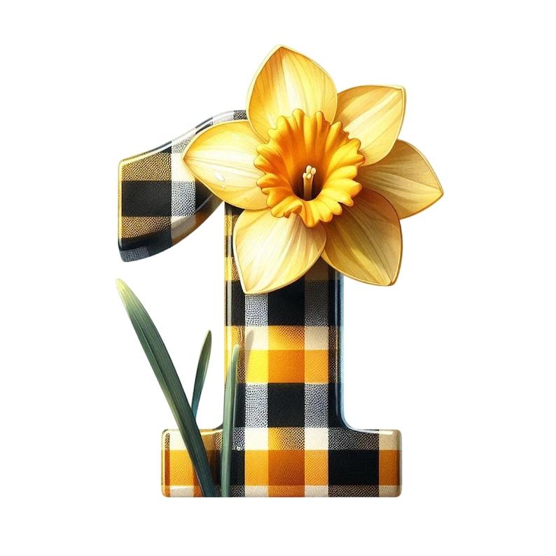 36 PNG Daffodil Spring Alphabet Sublimation,highresolution Images ...