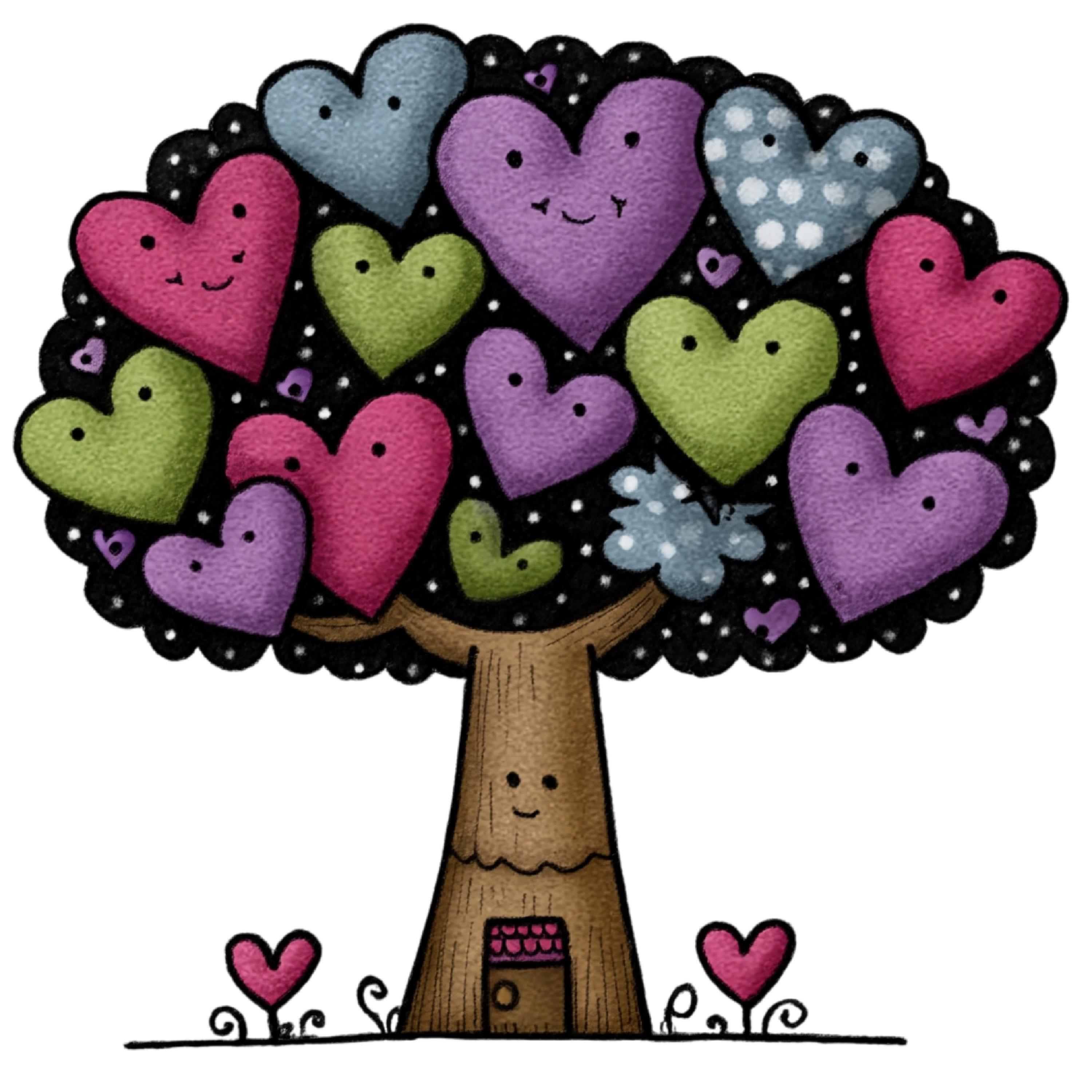 Whimsical Valentines Day Heart Tree Clipart – Watercolor Love Holiday ...