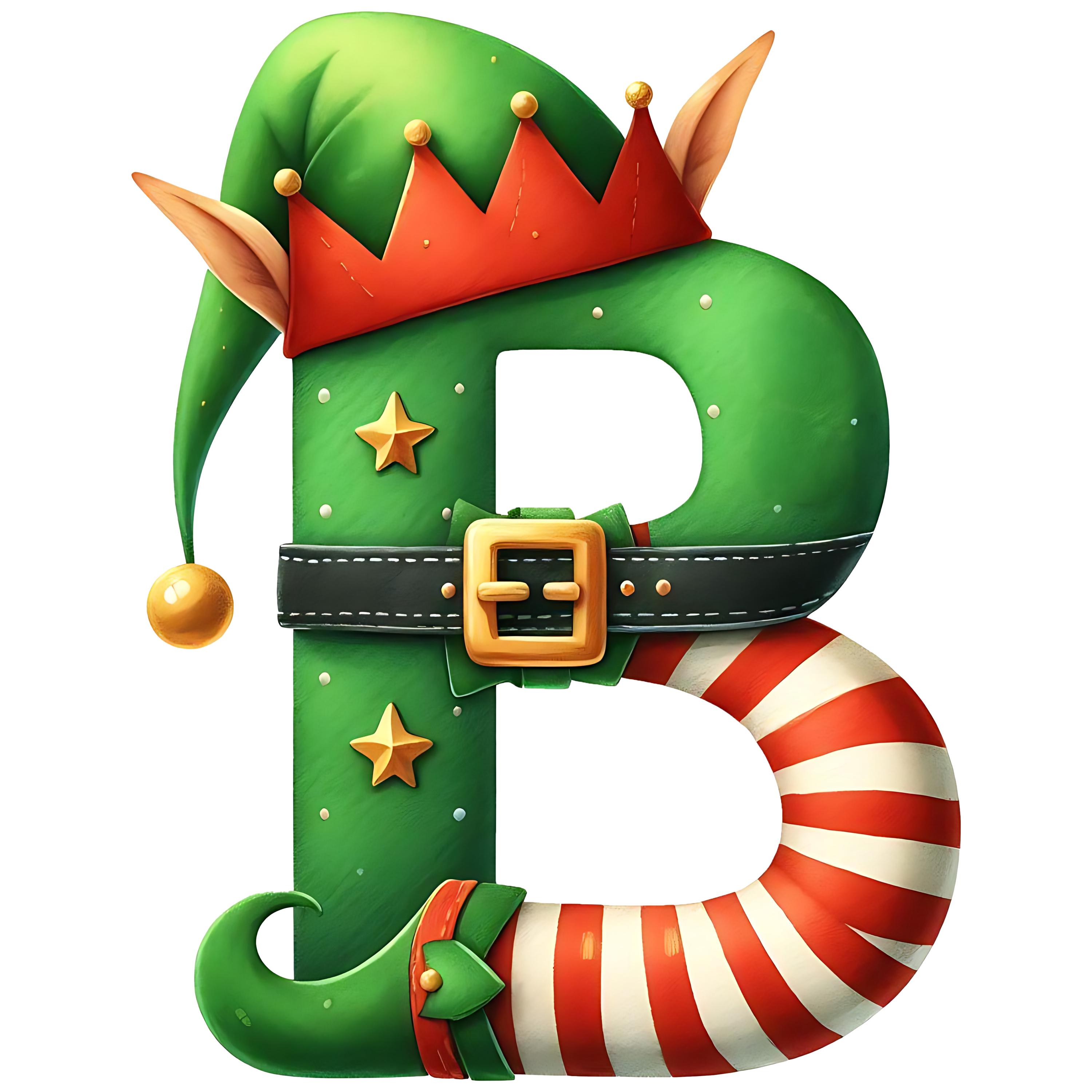 Christmas Elf Alphabet Clipart: Festive Holiday Letters & Numbers PNG ...