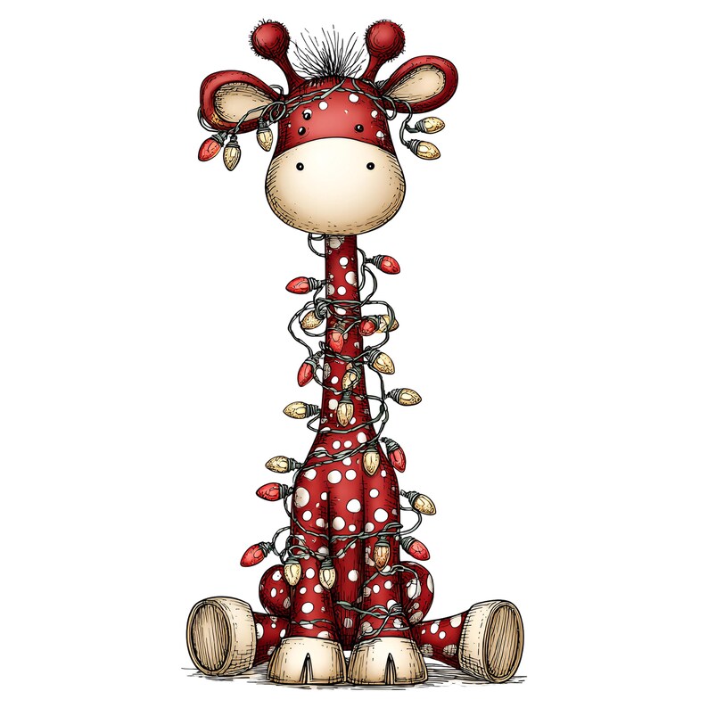 Whimsical Christmas Giraffe Clipart – Cute Holiday Animal PNG Set ...