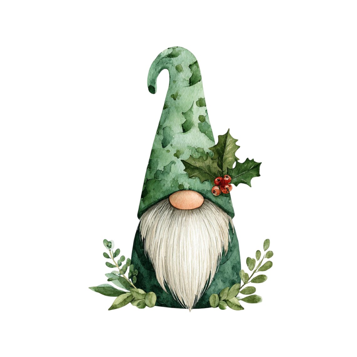Christmas Gnomes Watercolor Clipart: Cute Holiday PNG Images (digital ...