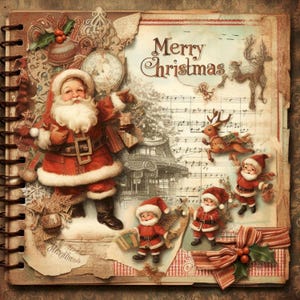 Vintage Christmas Digital Paper Pack: 50 Printable Backgrounds ...