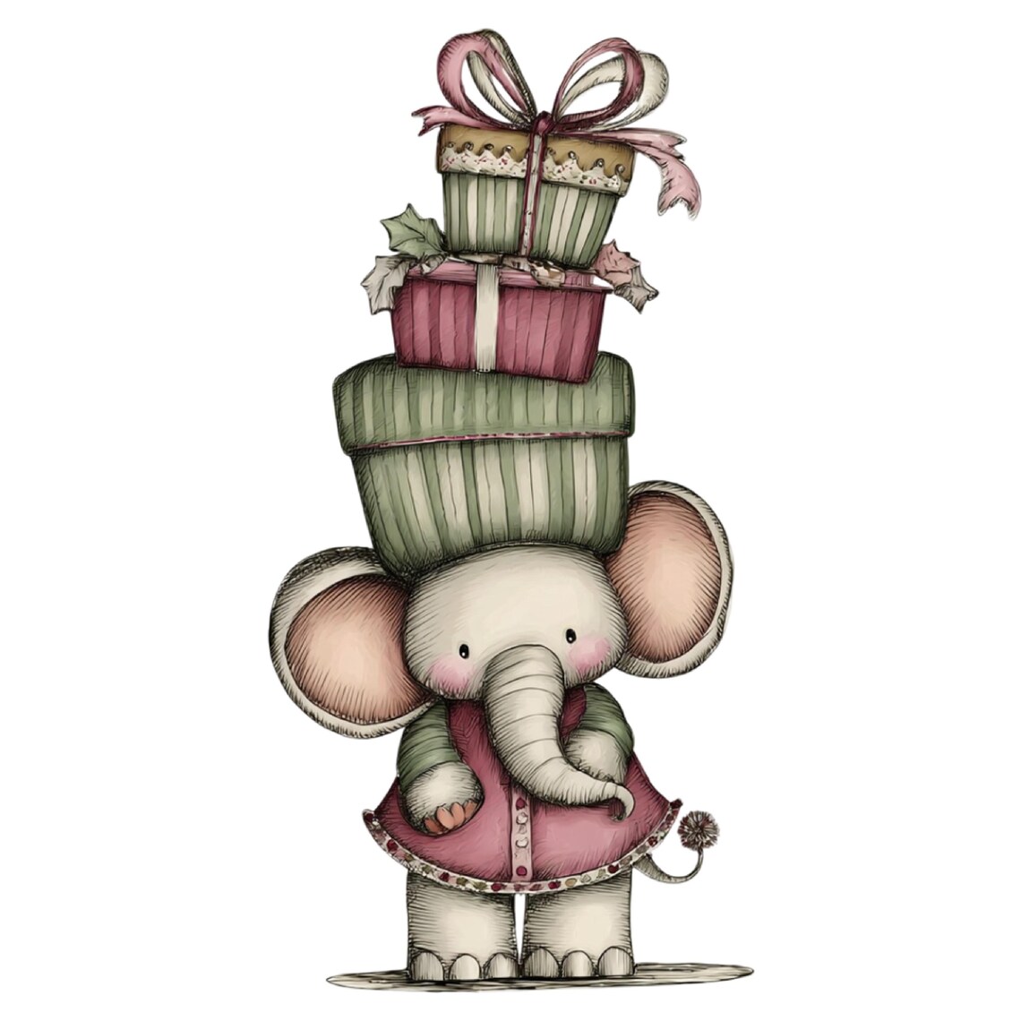 Whimsical Christmas Animals: Cute Holiday Woodland PNG Images (digital ...