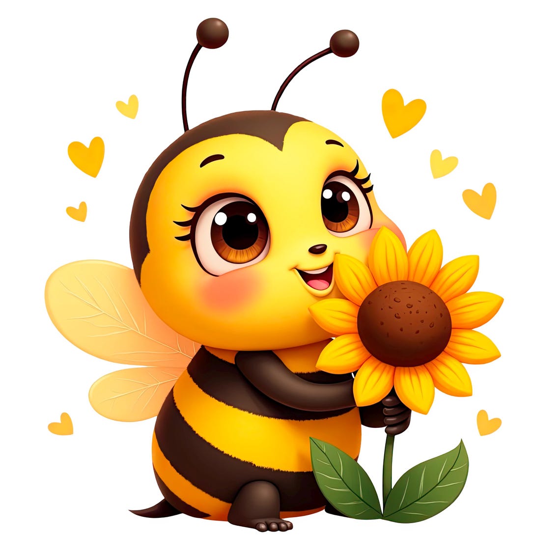 Cute Bees Clipart – Adorable Honey Bee PNG Bundle (digital Download ...
