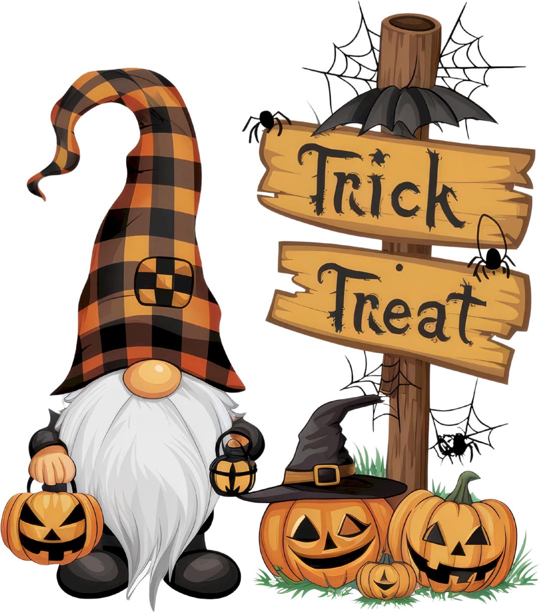 12 Png Cute Gnome Halloween Clipart PNG, Cute Christmas Pngs,instant ...