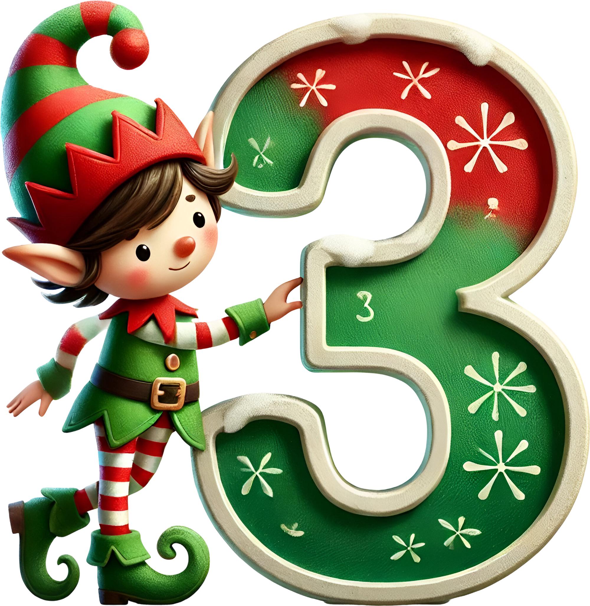 Christmas Elf Alphabet Numbers: Holiday Letter PNG Images (digital ...