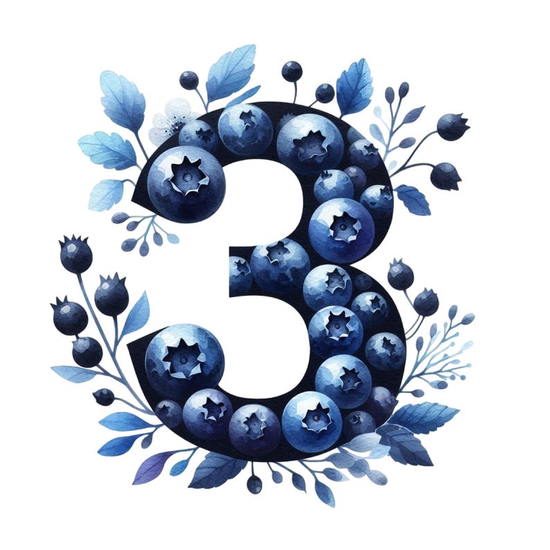 Spring Blueberry Alphabet Clipart – Botanical Letter PNG Set (digital ...