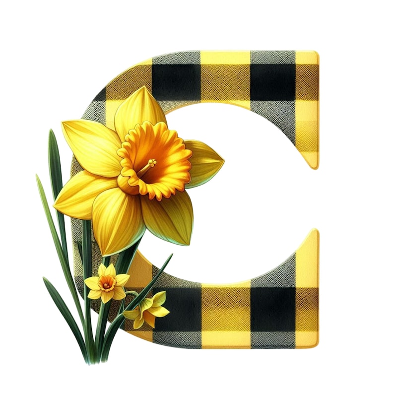 36 PNG Daffodil Spring Alphabet Sublimation,highresolution Images ...
