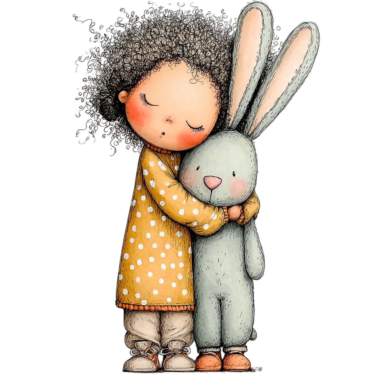 Watercolor Easter Kids Illustration Set: Spring Holiday Character Art ...
