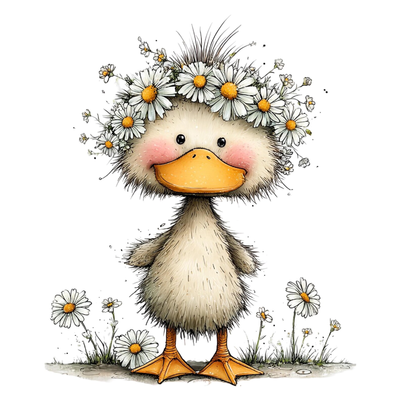 Quirky Spring Duck Illustration PNG Bundle: Playful Seasonal Character ...