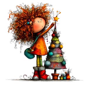 Whimsical Christmas PNG Set: Festive Watercolor Holiday Clipart Bundle ...
