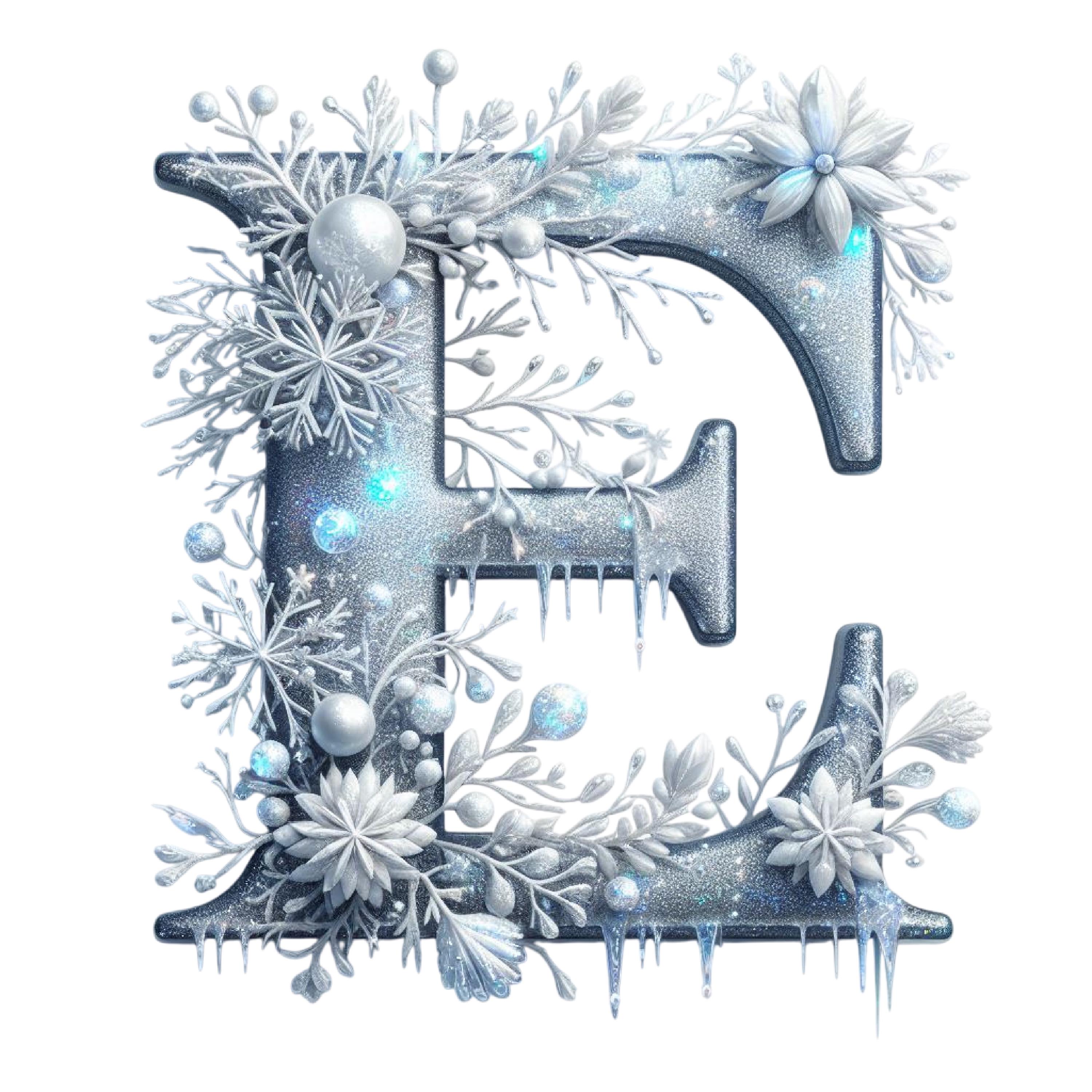 Winter Wonderland Letter Set: Snowy Alphabet PNG Images (digital ...