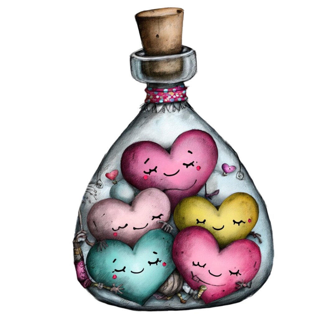 Love Potion Whimsical Valentine Clipart – Magical Romance PNG Set ...
