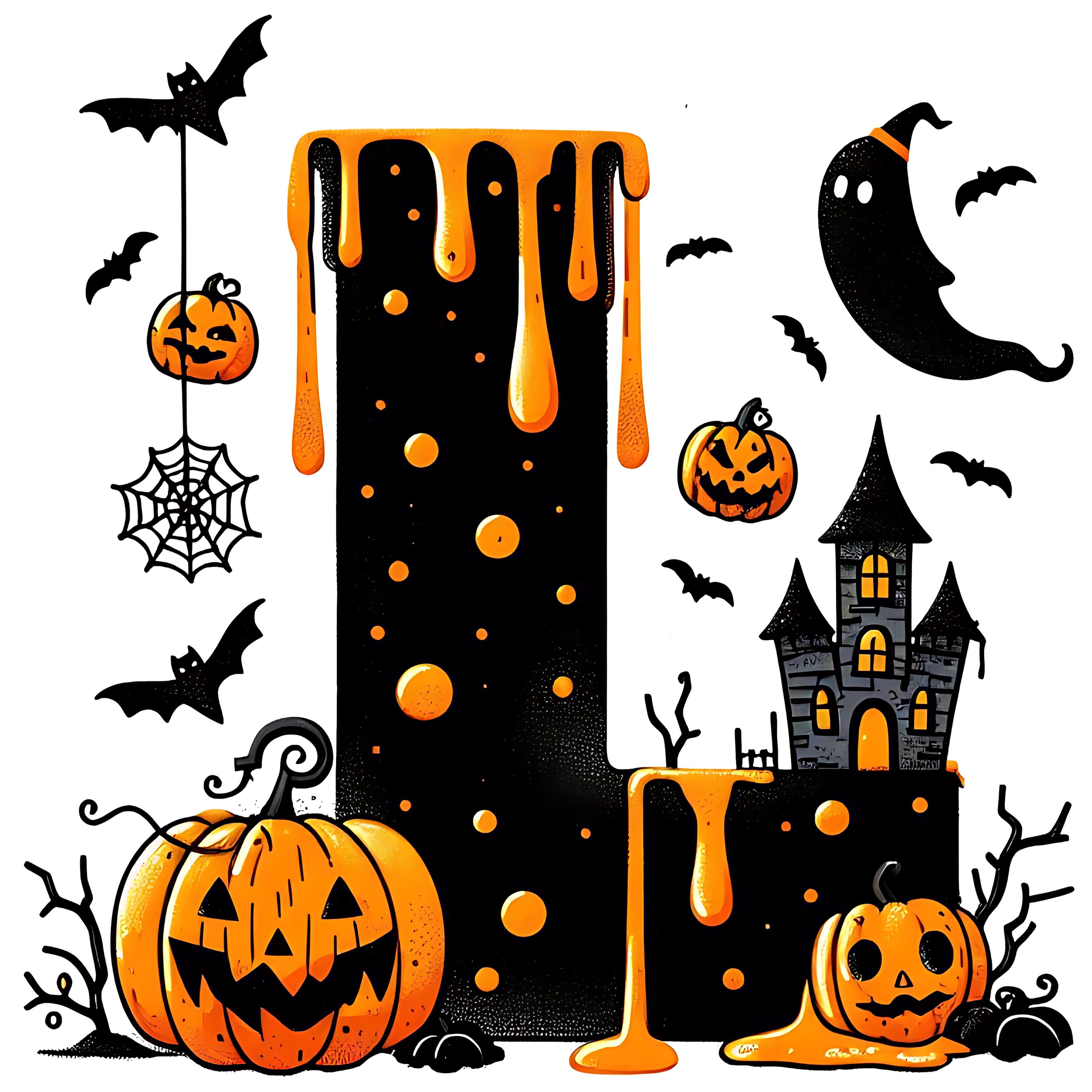 Halloween Alphabet Letters Clipart: Spooky A–Z PNG Images for ...