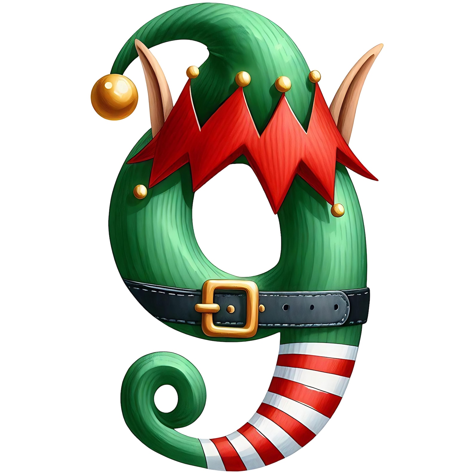 Christmas Elf Alphabet Clipart: Festive Holiday Letters & Numbers PNG ...