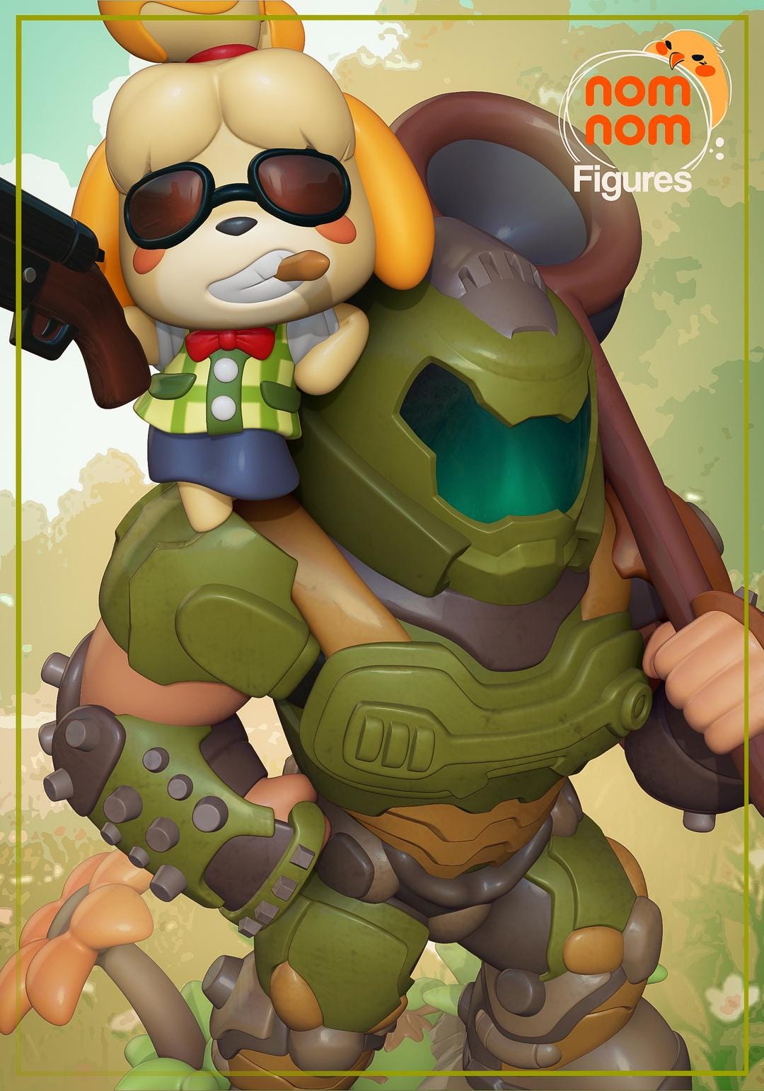 Chibi Isabelle X DOOM - Crossing Meme // Fan-art Hand-painted Figure - Etsy