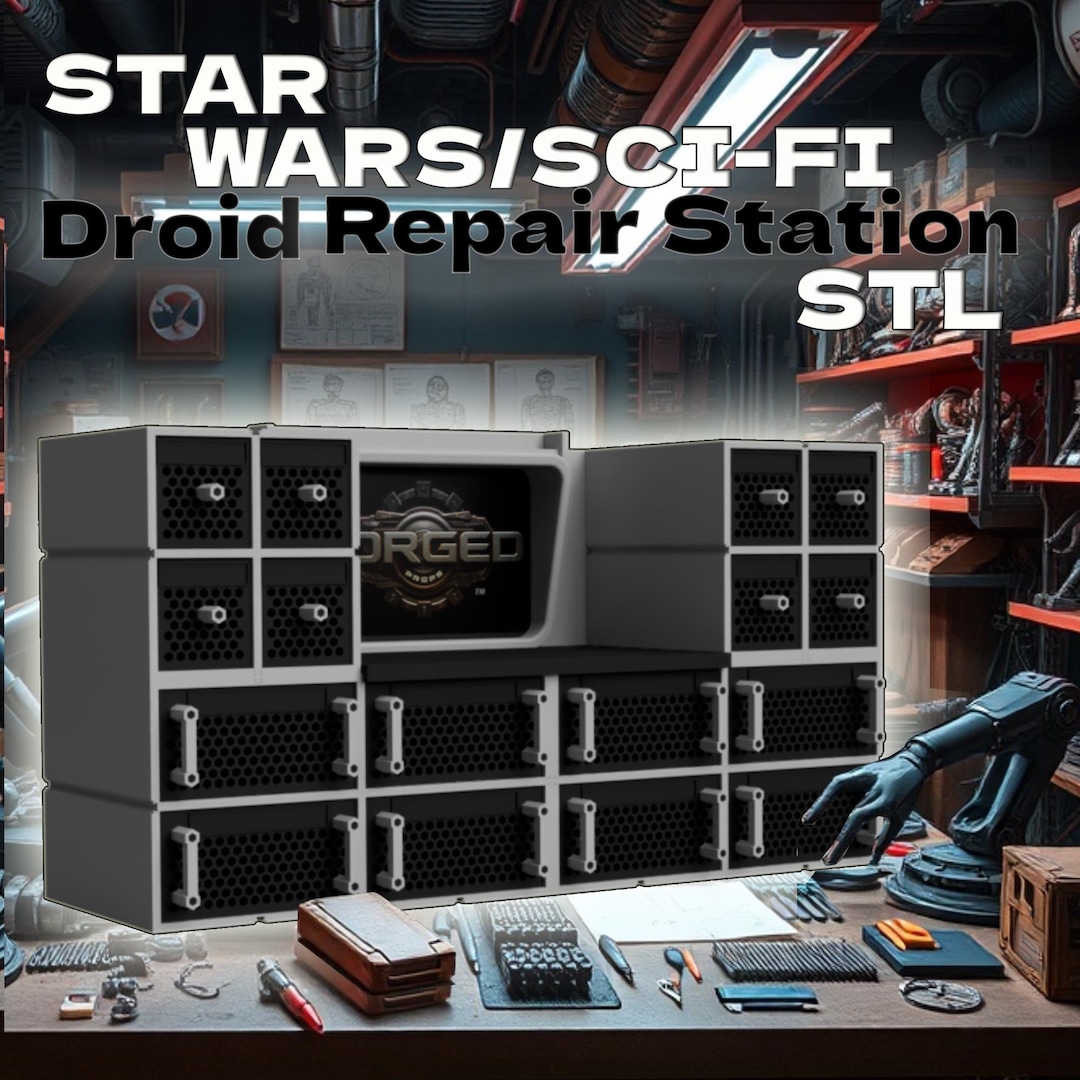 Star Wars Sci-fi Droid Repair Station - Hardware Cabinet STL 3D Print ...