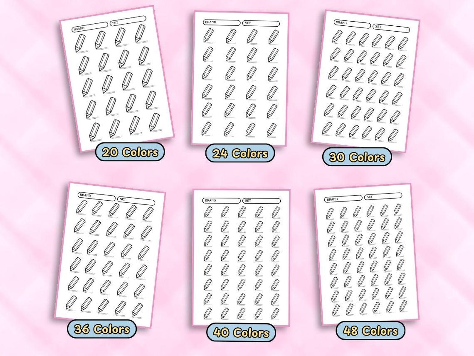 Color Swatch Chart Printable for Alcohol Markers Blank Color Test Sheet ...