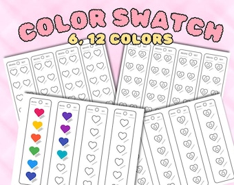 Color Swatch Sheet for Alcohol Markers Colour Swatch Chart Printable ...