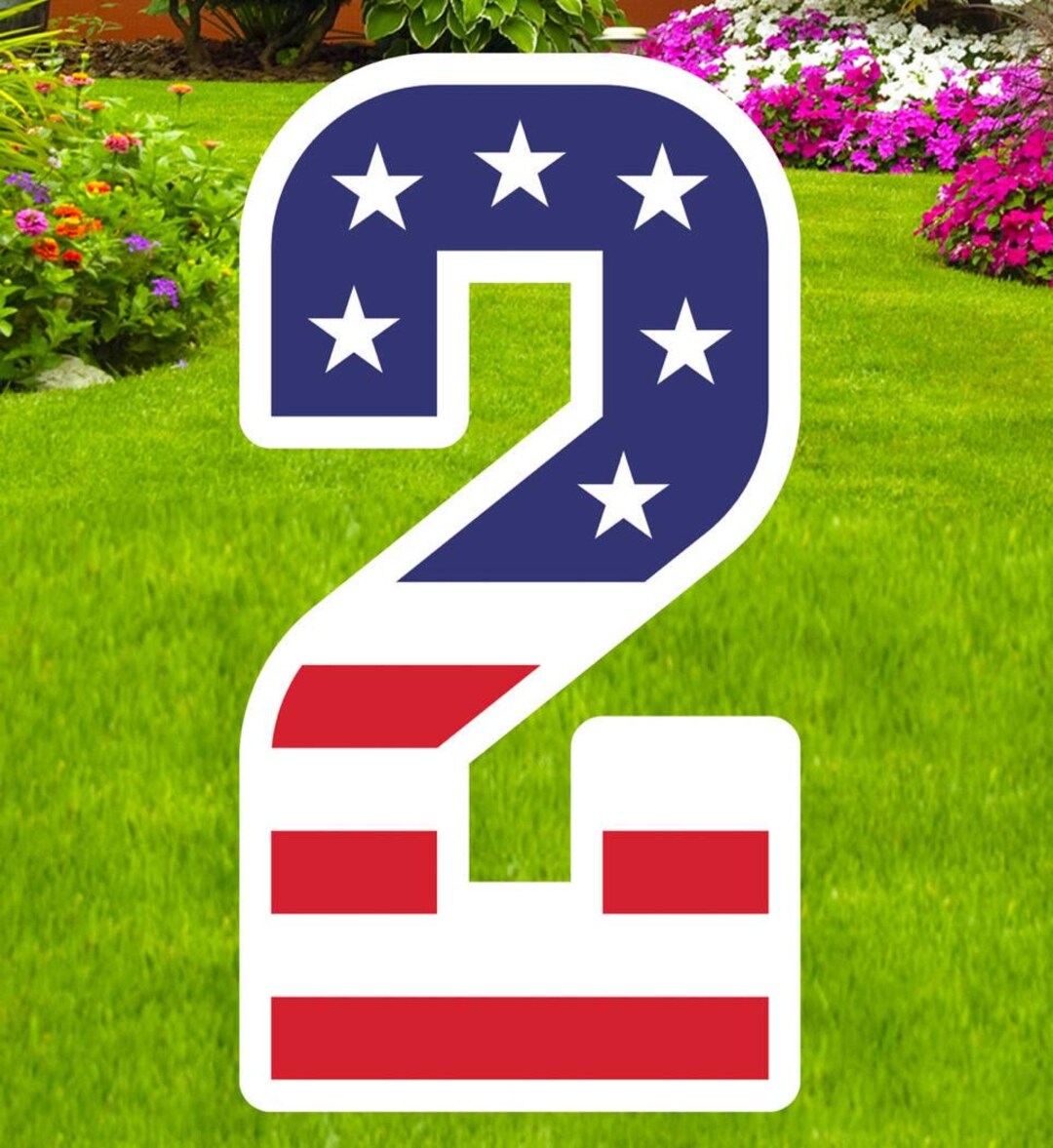 Large Number "2" Outdoor Sign, Modern House Address Number, Front Porch ...