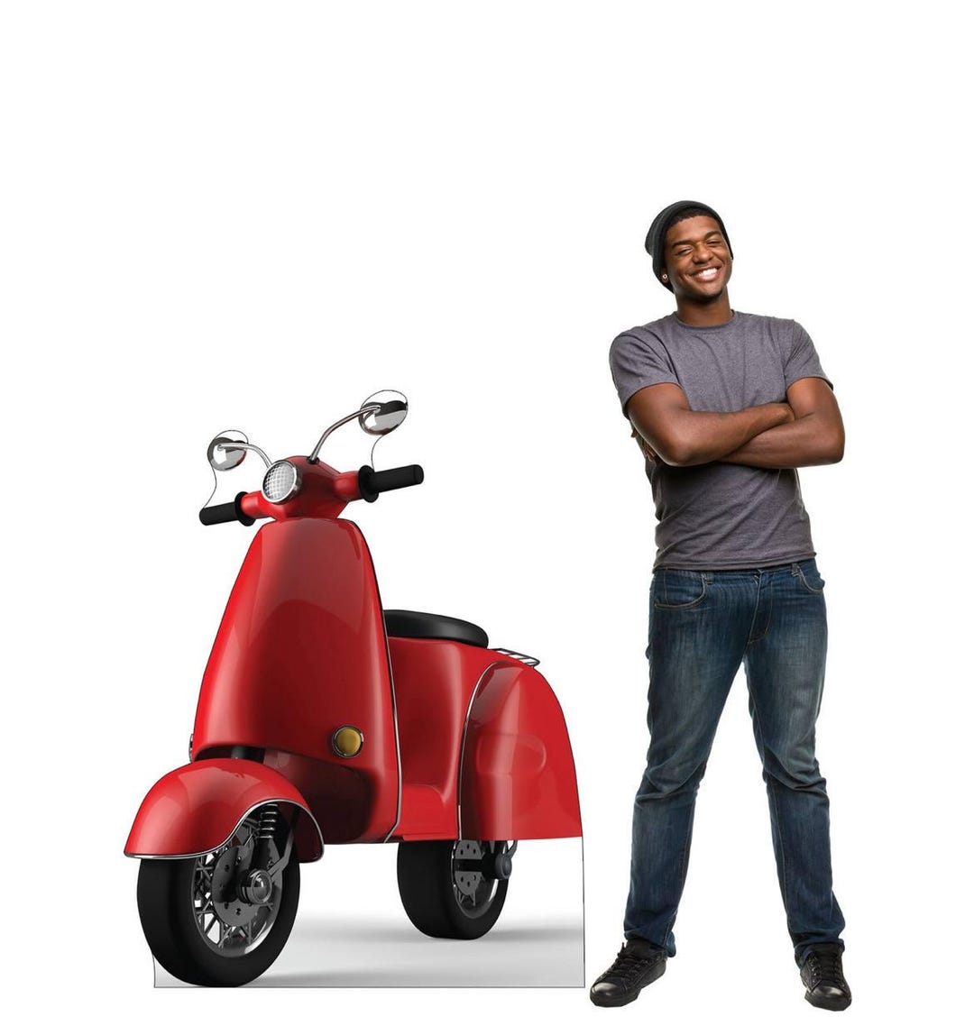 Vespa Scooter Cardboard Cutout, Life-size Retro Scooter Standee ...