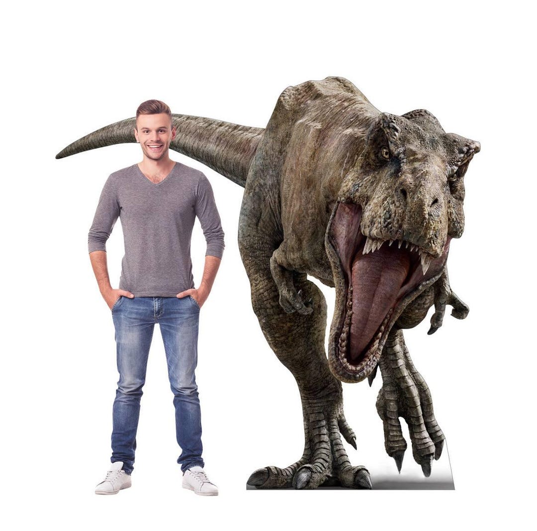 Jurassic World T-rex Life-size Cardboard Cutout, Dinosaur Party Decor ...