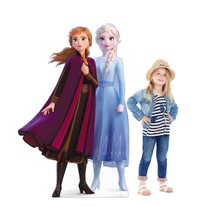 Anna & Elsa Frozen 2 Life-size Cardboard Cutout, Disney Sisters Standee ...