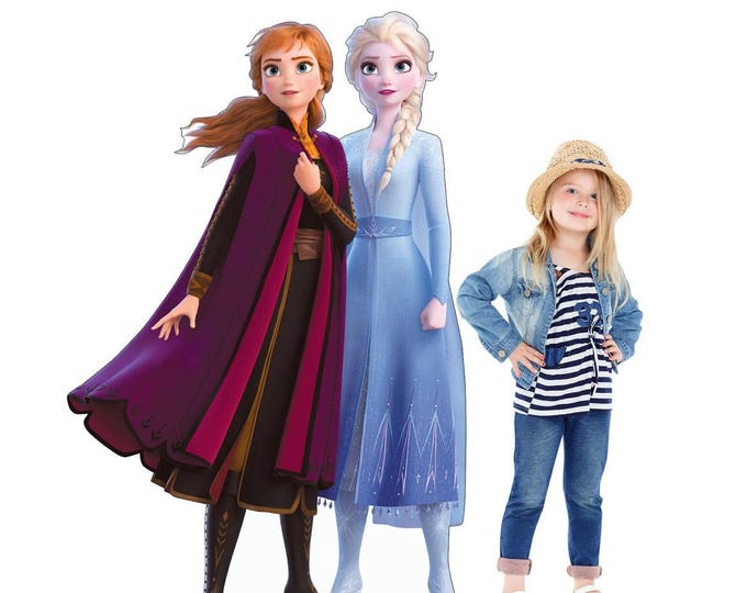 Anna & Elsa Frozen 2 Life-size Cardboard Cutout, Disney Sisters Standee ...
