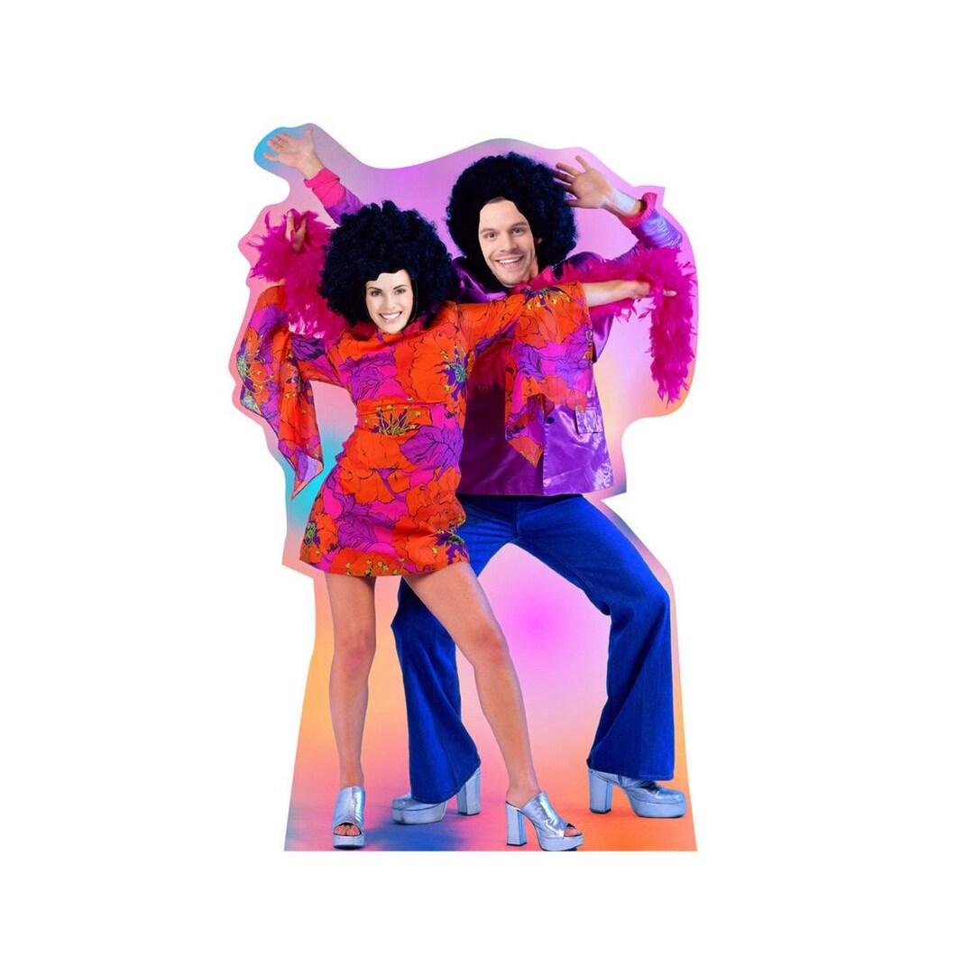 70s Disco Couple Cardboard Cutout, Retro Party Photo Prop - Etsy