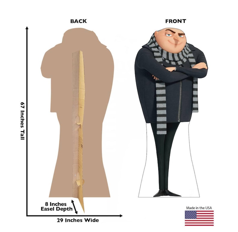 Gru Life-size Cardboard Cutout,despicable Me 4 Official Movie Character ...