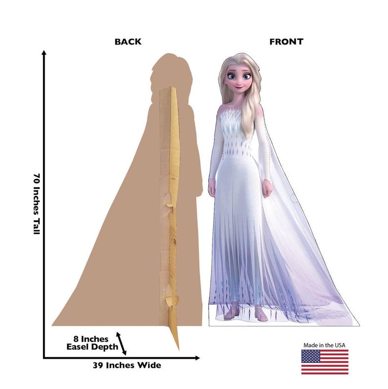 Life-size Cardboard Cutout of Elsa in Epilogue Gown, Frozen 2 Standee ...