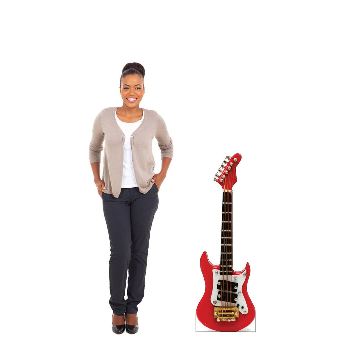 Red Electric Guitar Life-size Cardboard Cutout, Music Party Decoration ...