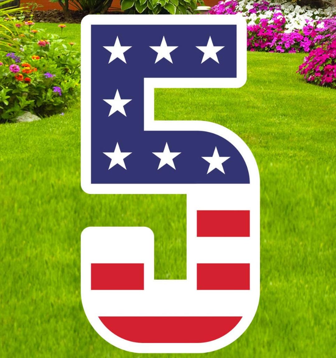 Large Number "5" Outdoor Sign, Modern House Address Number, Front Porch ...