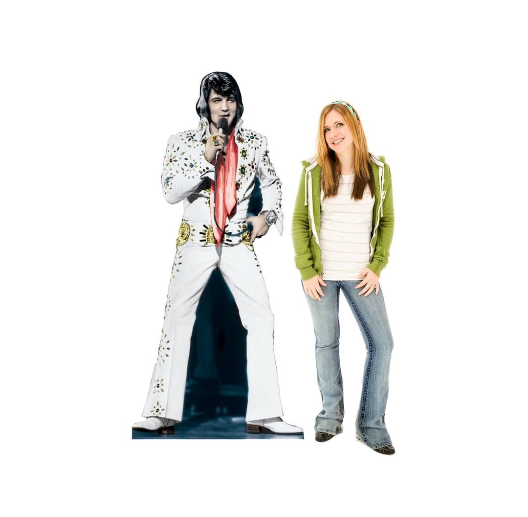 Life-size Elvis Presley White Suit Cardboard Cutout, Sound Standee ...