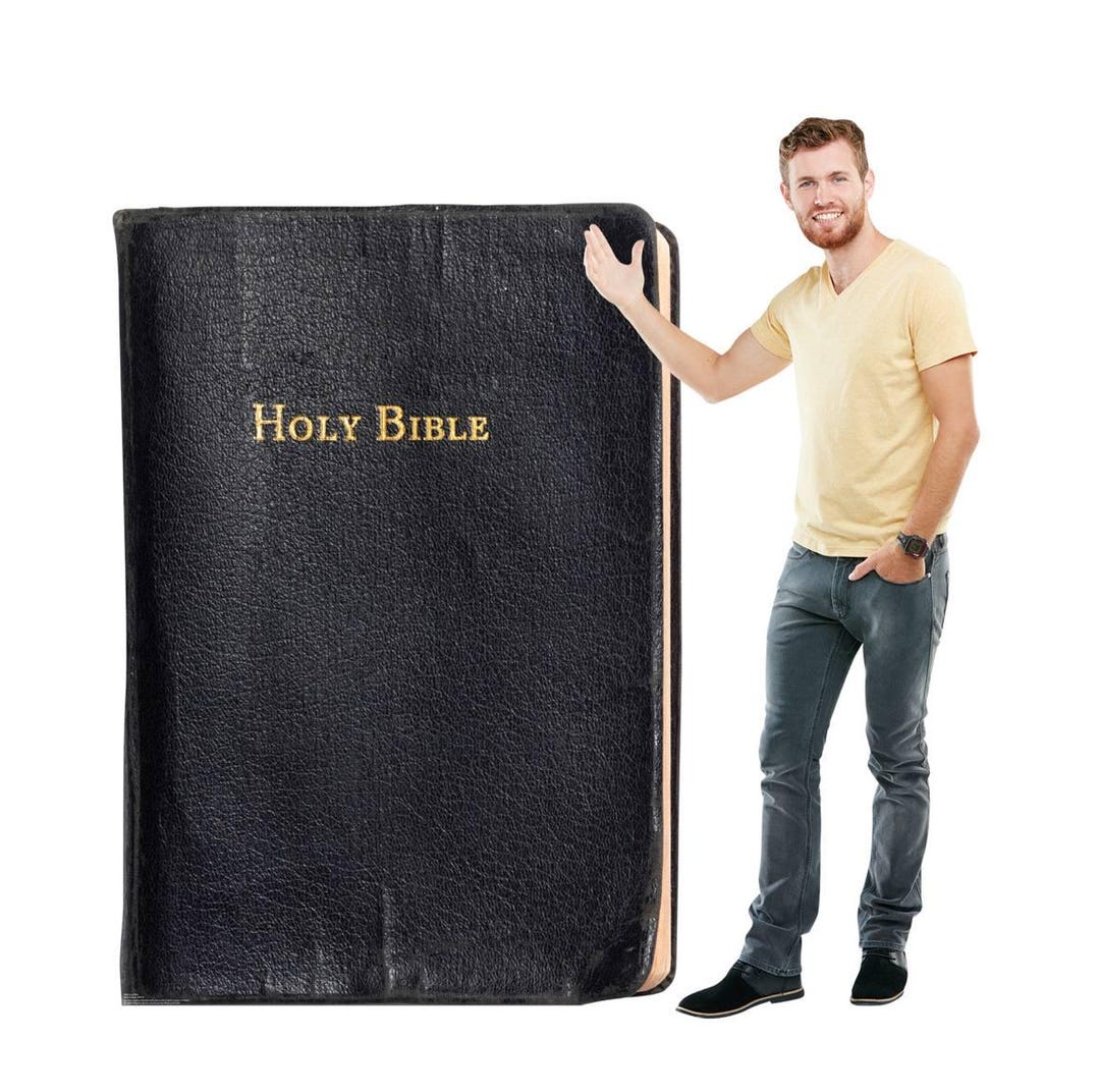 The Holy Bible Cardboard Cutout, Life Size Religious Prop, Christian ...