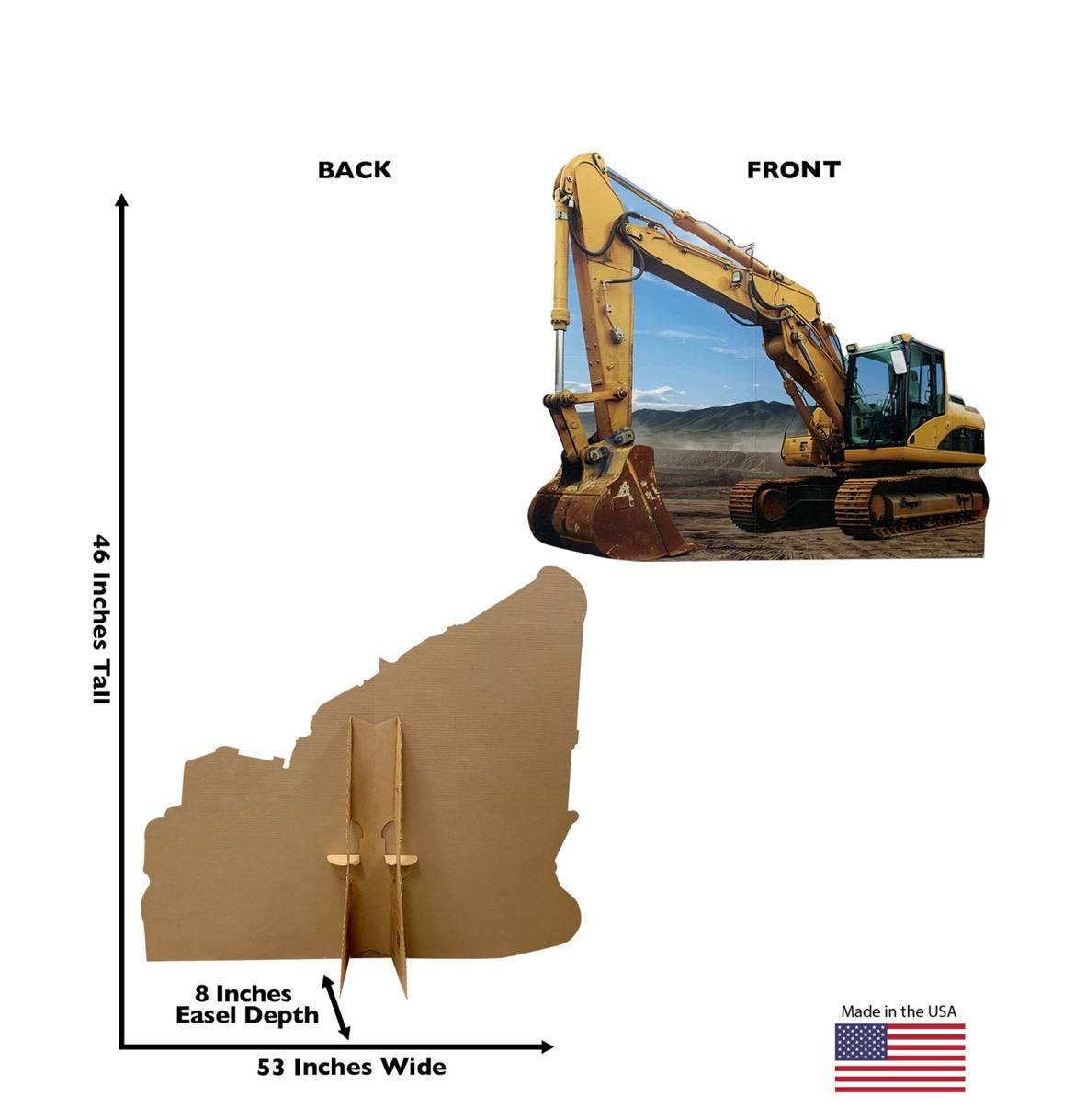 Construction Excavator Life-size Cardboard Cutout, Builder Party Prop ...