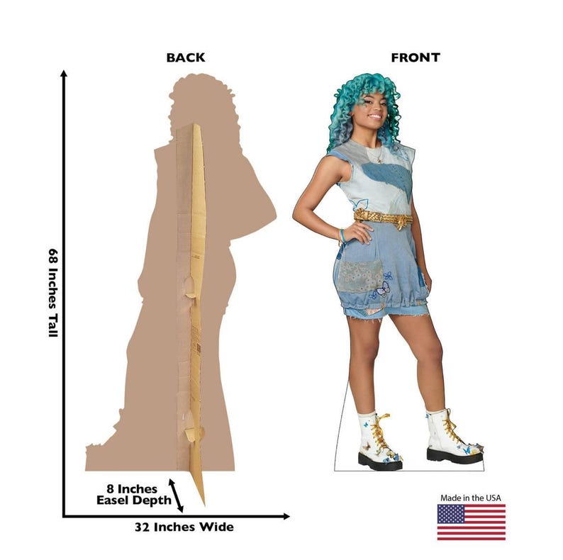 Life-size Ella Cardboard Cutout, Disney Descendants Rise of Red Standee ...