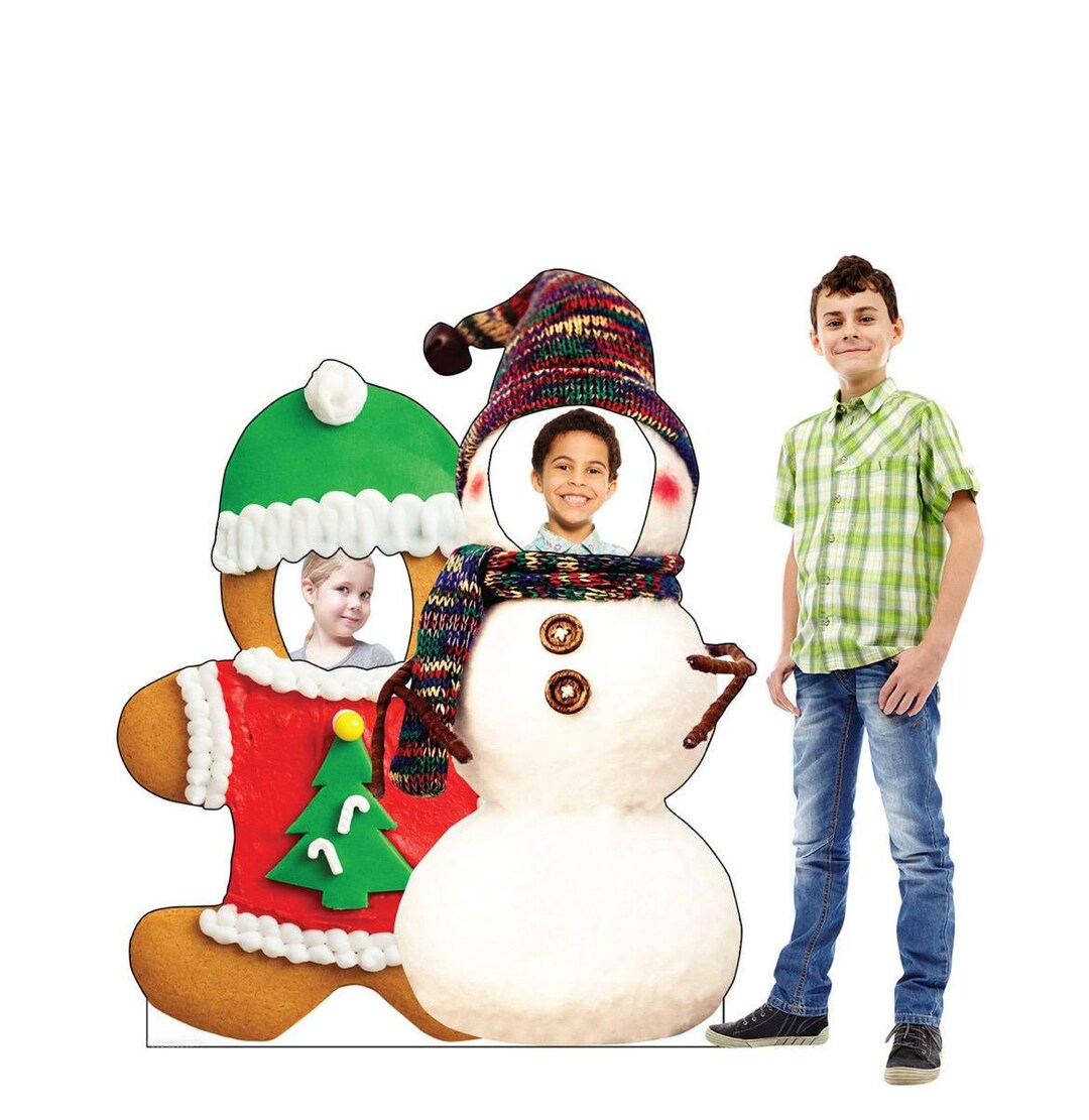 Gingerbread & Snowman Stand-in Cardboard Cutout Life-size Christmas ...