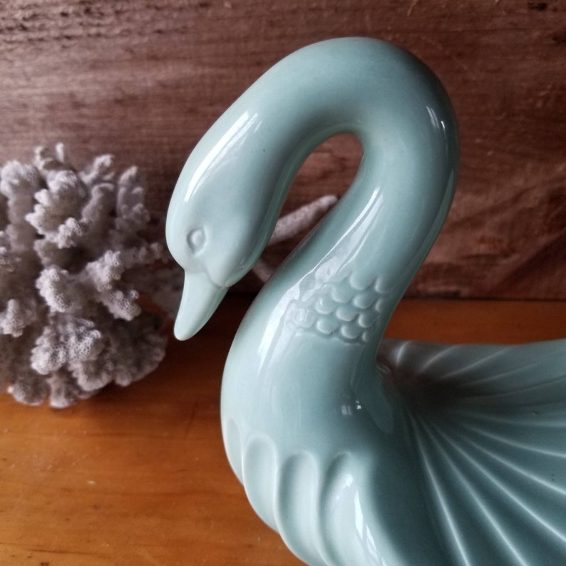 Vintage Ceramic Blue Swan Figurine 1980s Vintage Decor - Etsy