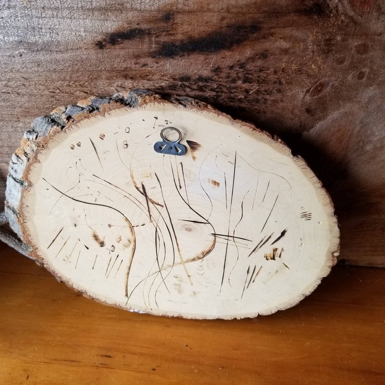 Vintage Pyrography Oval Plaque Chicks on a Nest Newly Hatched Natural ...