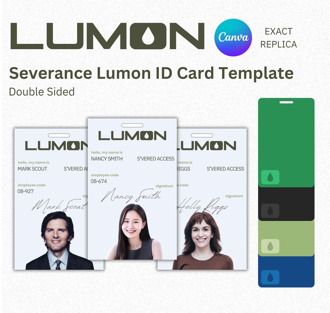 Severance Lumon ID Card Template – Editable Canva Template, Lumon ...