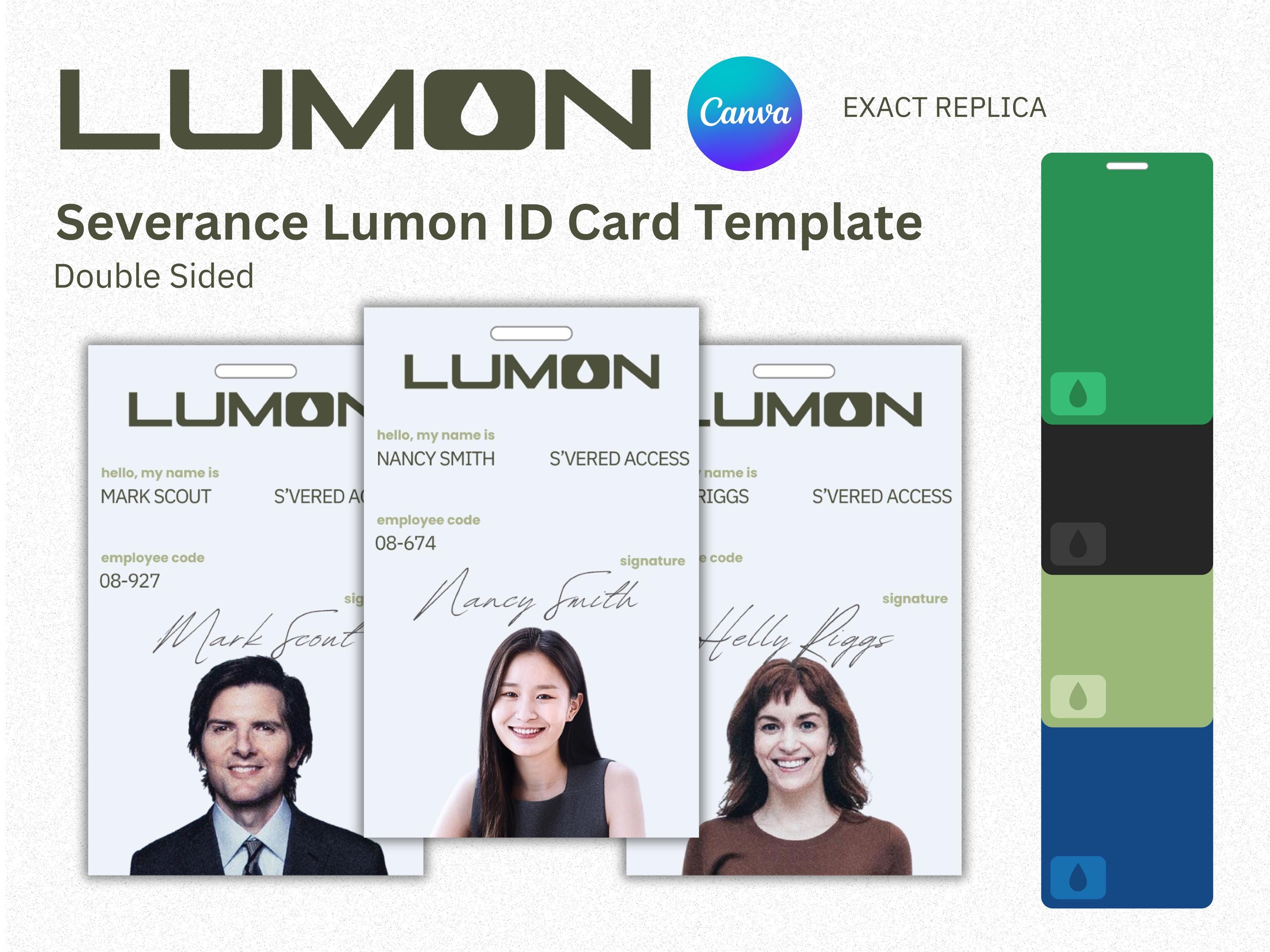 Severance Lumon ID Card Template – Editable Canva Template, Lumon ...